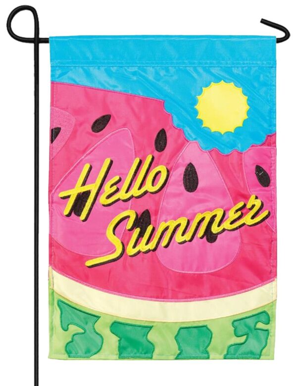 Watermelon Hello Summer Double Applique Garden Flag - I AmEricas Flags