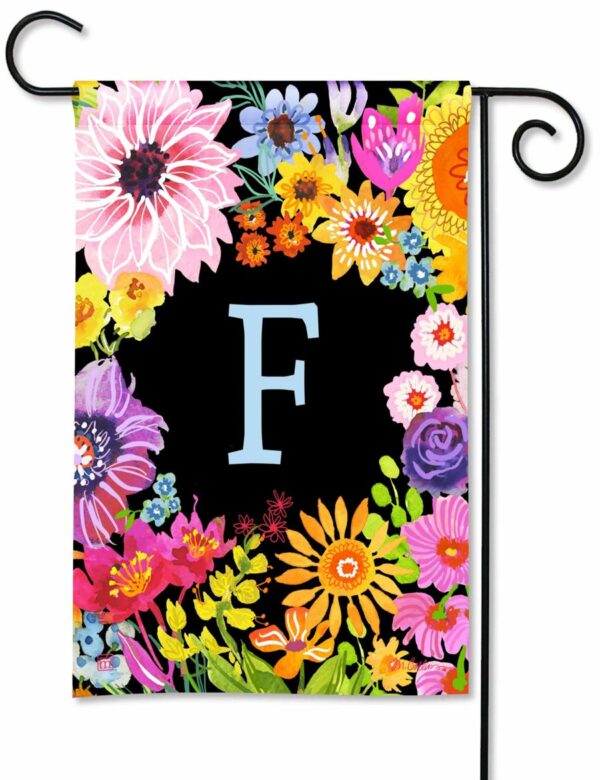 Wildflowers Monogram F Garden Flag - I AmEricas Flags