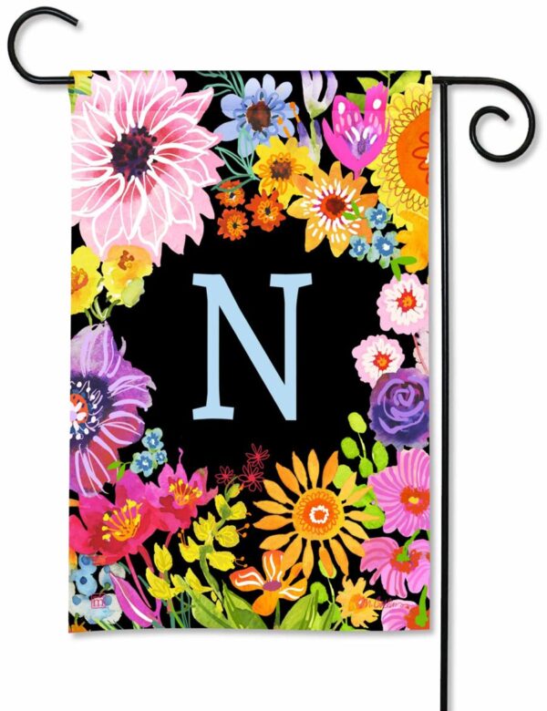 Wildflowers Monogram N Garden Flag - I AmEricas Flags