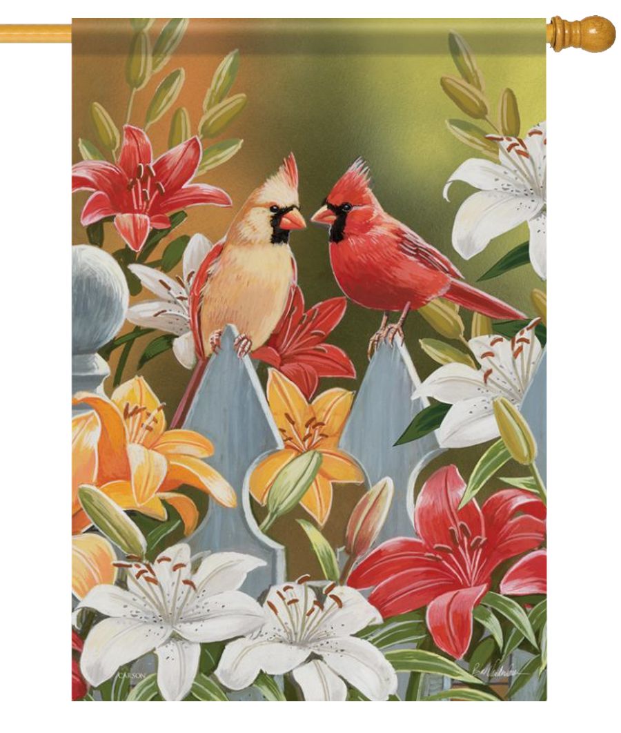 Cardinal Pair House Flag - I AmEricas Flags