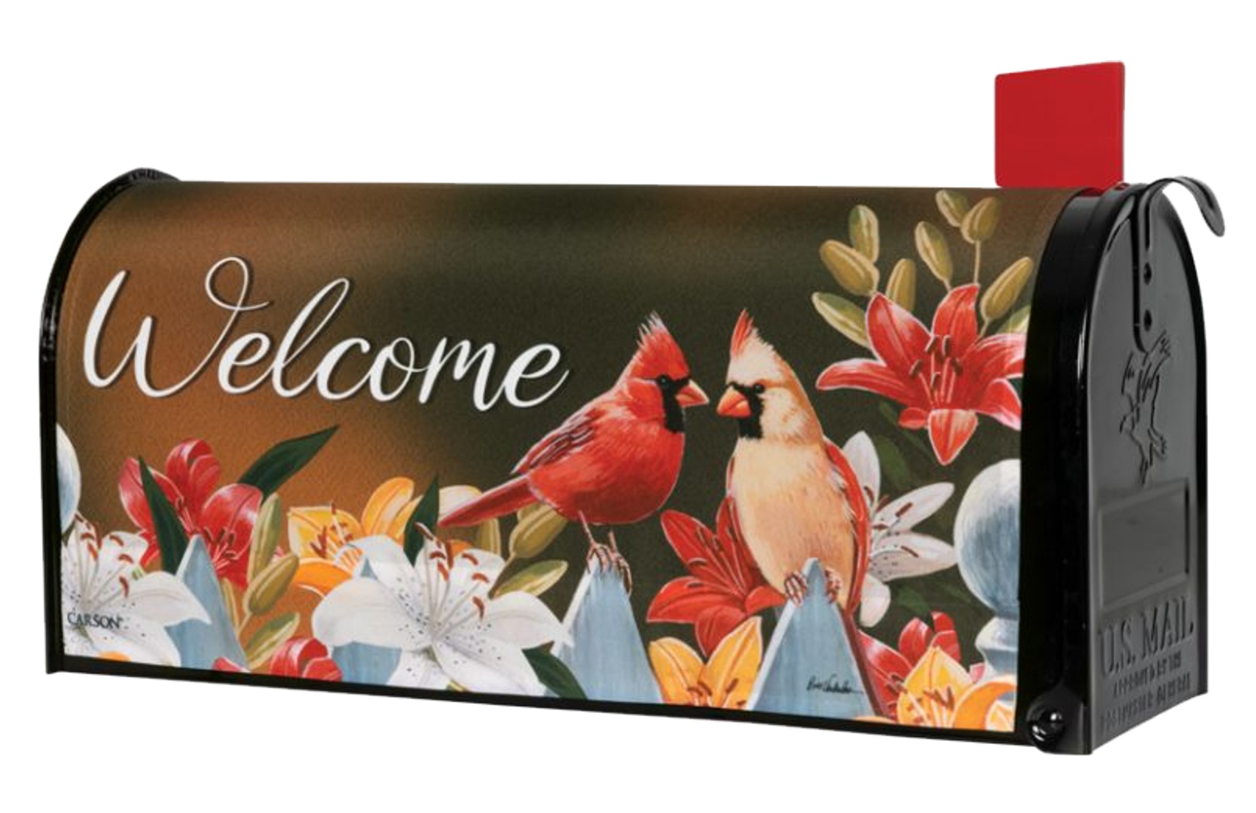 Cardinal Pair Nylon Mailbox Cover - I AmEricas Flags