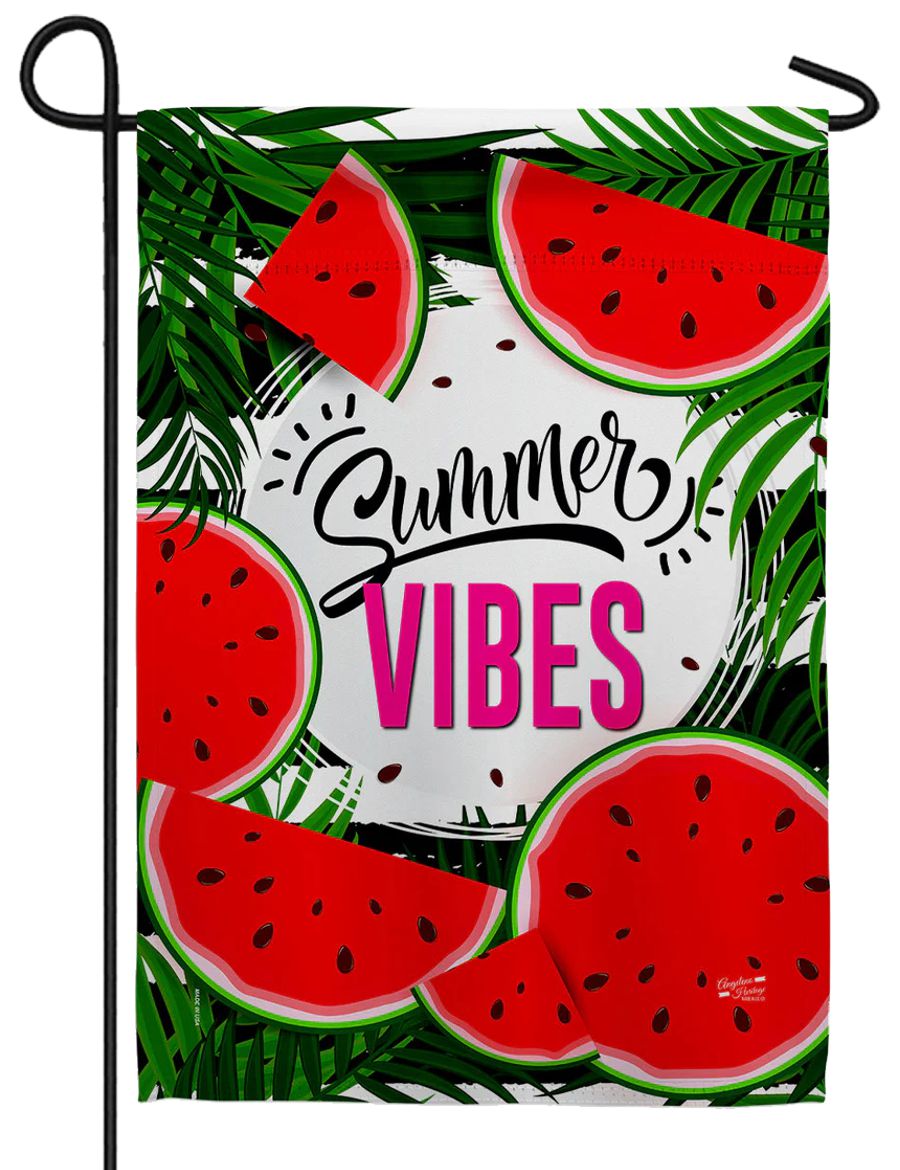 Summer Vibes Watermelon Sublimated Garden Flag - I AmEricas Flags
