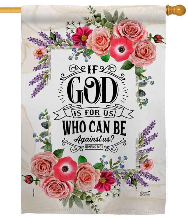If God is for Us Sublimated House Flag - I AmEricas Flags