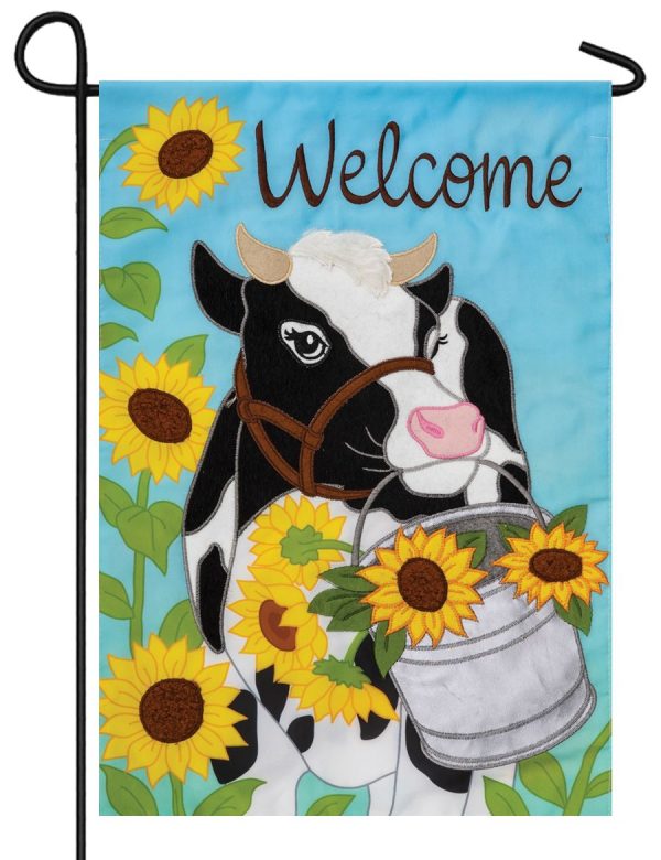Sunflower Cow Double Applique Garden Flag - I AmEricas Flags