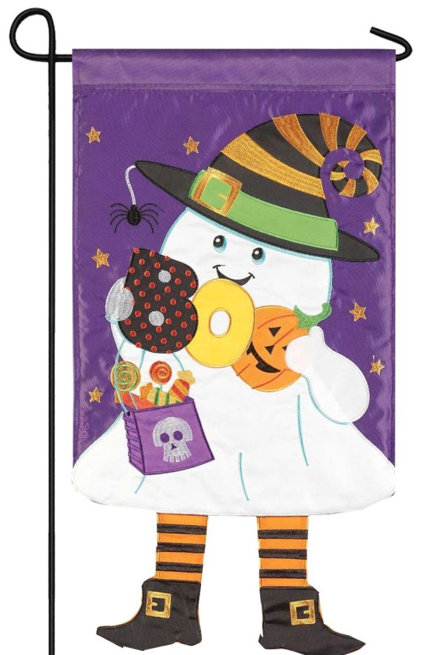 Crazy Legs Ghost Disguise Double Applique Garden Flag - I AmEricas Flags
