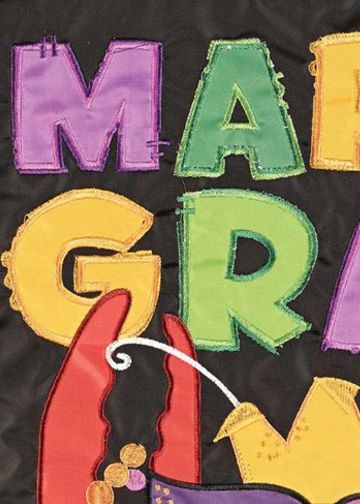 Mardi Gras Crawfish Mask Double Applique House Flag - I AmEricas Flags