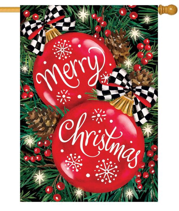 Red Ornaments House Flag - I AmEricas Flags