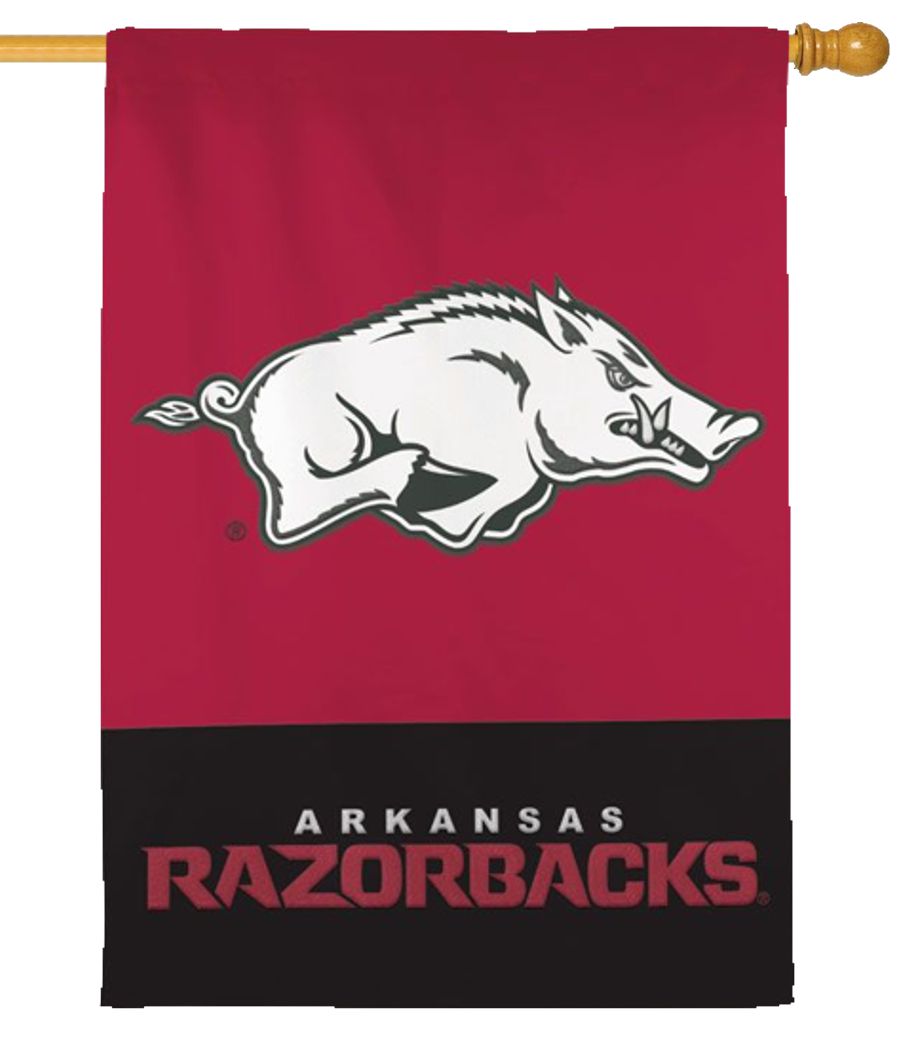 Arkansas Razorbacks Running Hog Applique House Flag - I AmEricas Flags