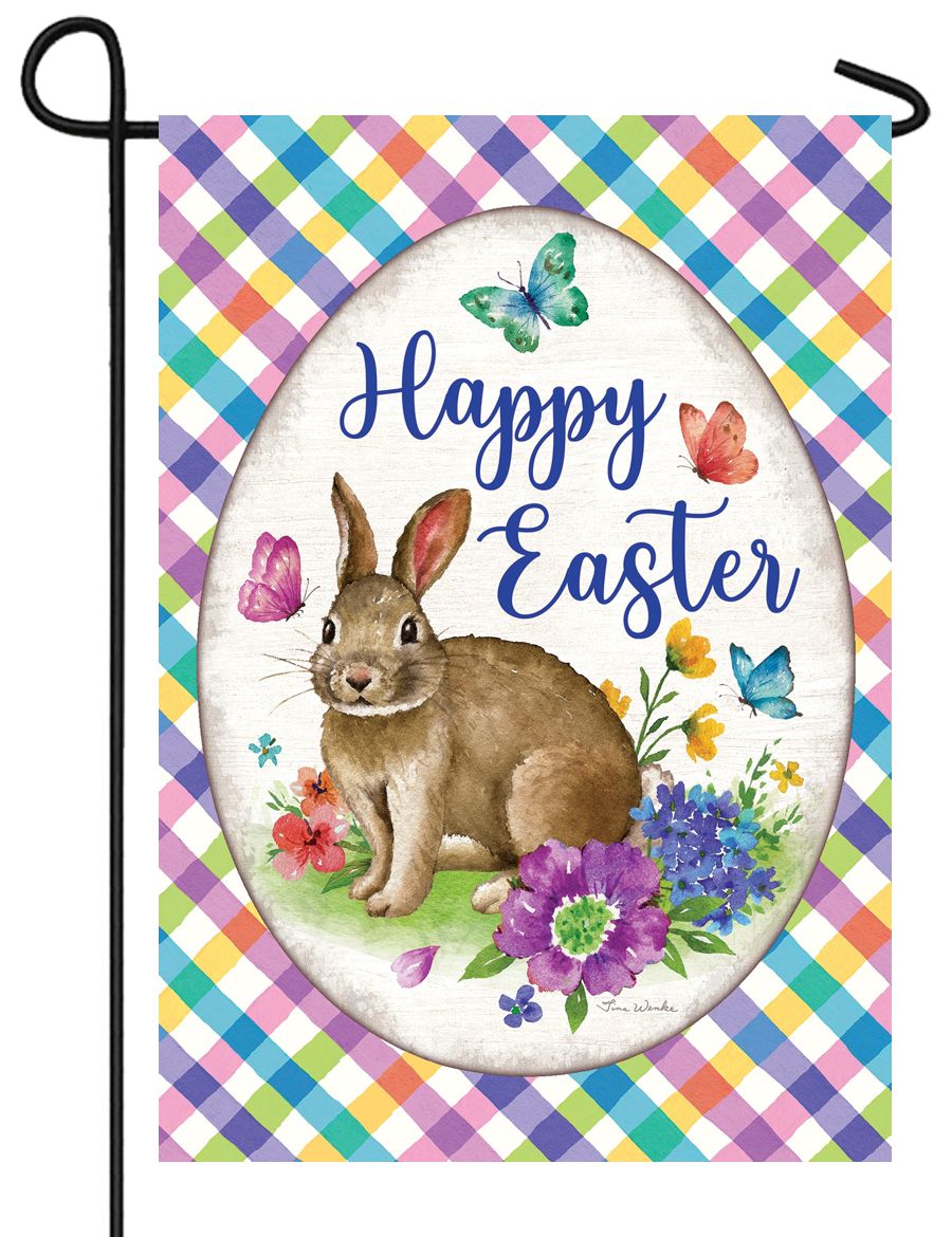 Bunny Plaid Garden Flag - I AmEricas Flags