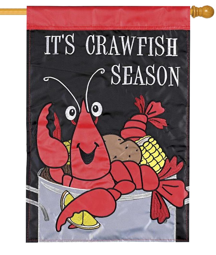 Crawfish Season Double Applique House Flag - I AmEricas Flags