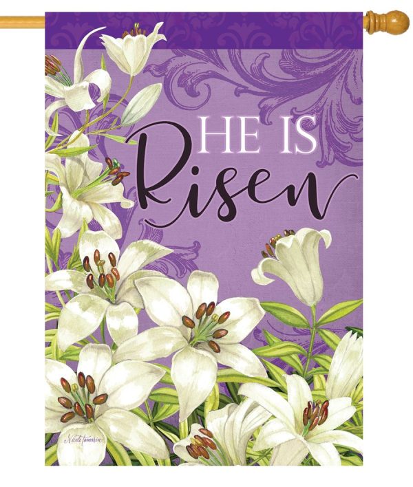 Easter Lilies House Flag - I AmEricas Flags