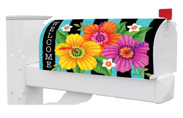 Hibiscus Stripe Mailbox Cover - I AmEricas Flags