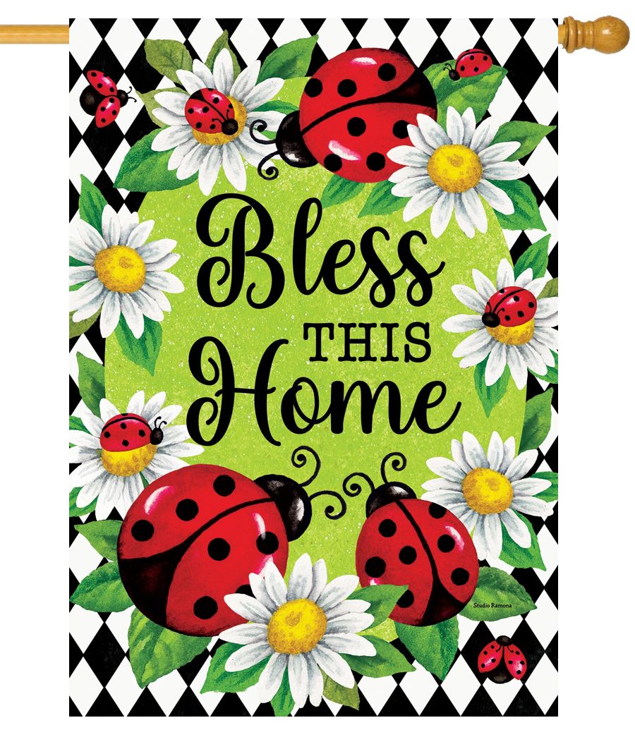 Ladybug Bless This Home House Flag - I AmEricas Flags