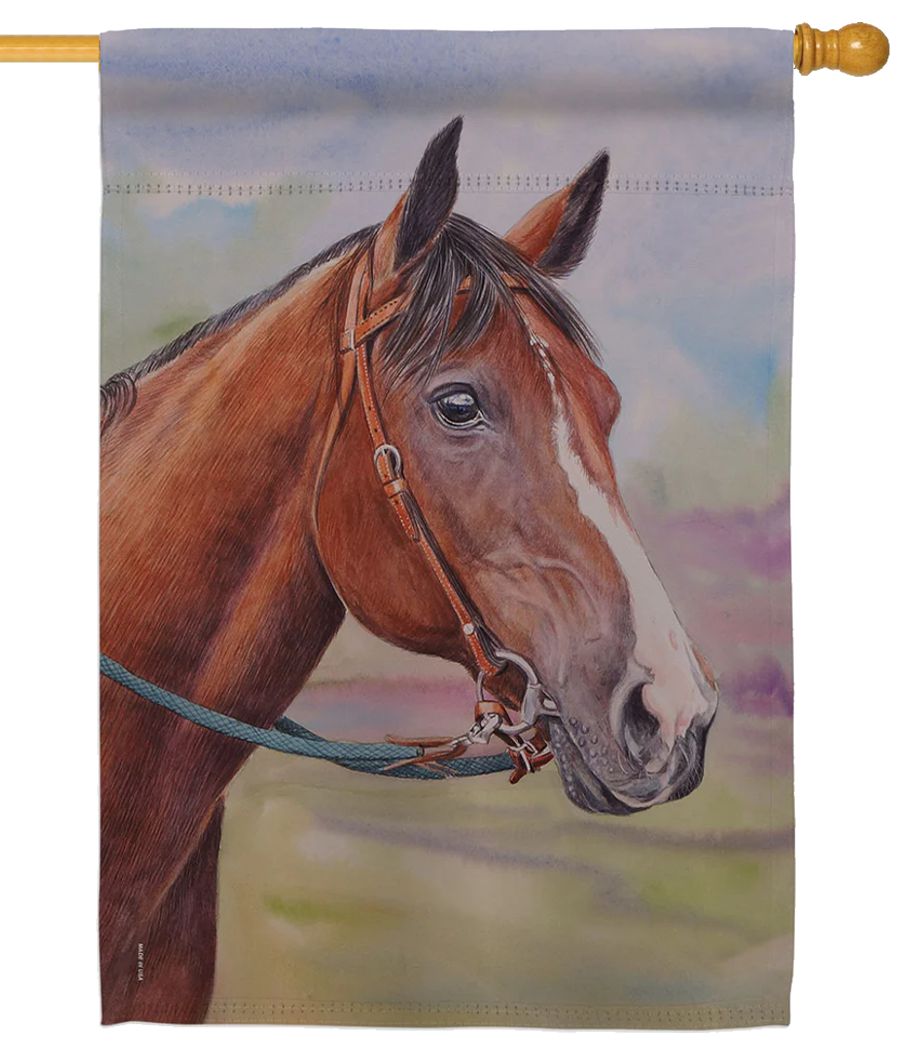Smart Horse Sublimated House Flag - I AmEricas Flags
