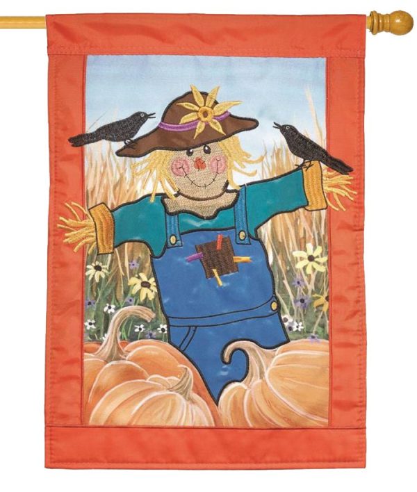 Scarecrow Pumpkins Double Applique House Flag - I AmEricas Flags