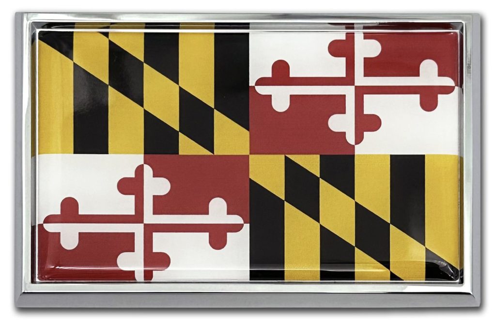Maryland Flag Color Car Emblem - I AmEricas Flags